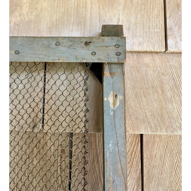 Antique Wood Framed Wire Mesh Screen/Springs | Chairish