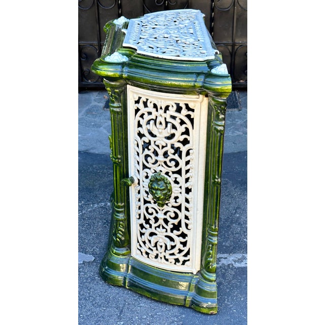 Antique French Enamel Cast Iron Radiator Cover | Chairish