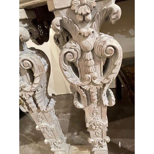 19th Century English Neoclassical Carved & White Washed Mahogany ...