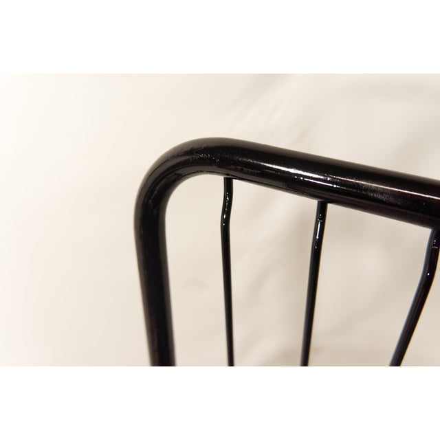 Mid Century Modern Black Metal Frame Kitchen Dining Chairs Set of 4 ...