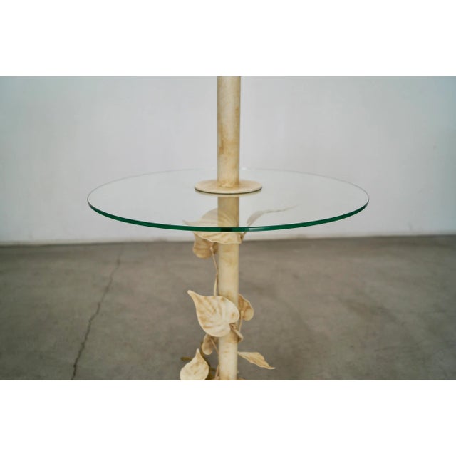 1970's Hollywood Regency Cottagecore Floor Lamp W/ End Table | Chairish