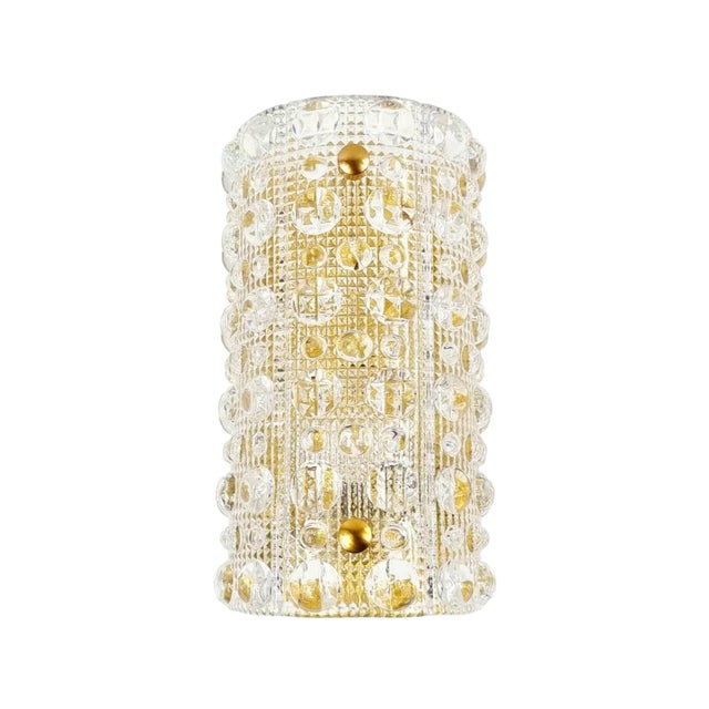 Pair of Scandinavian Glass & Brass Wall Lights/Sconces by Carl ...