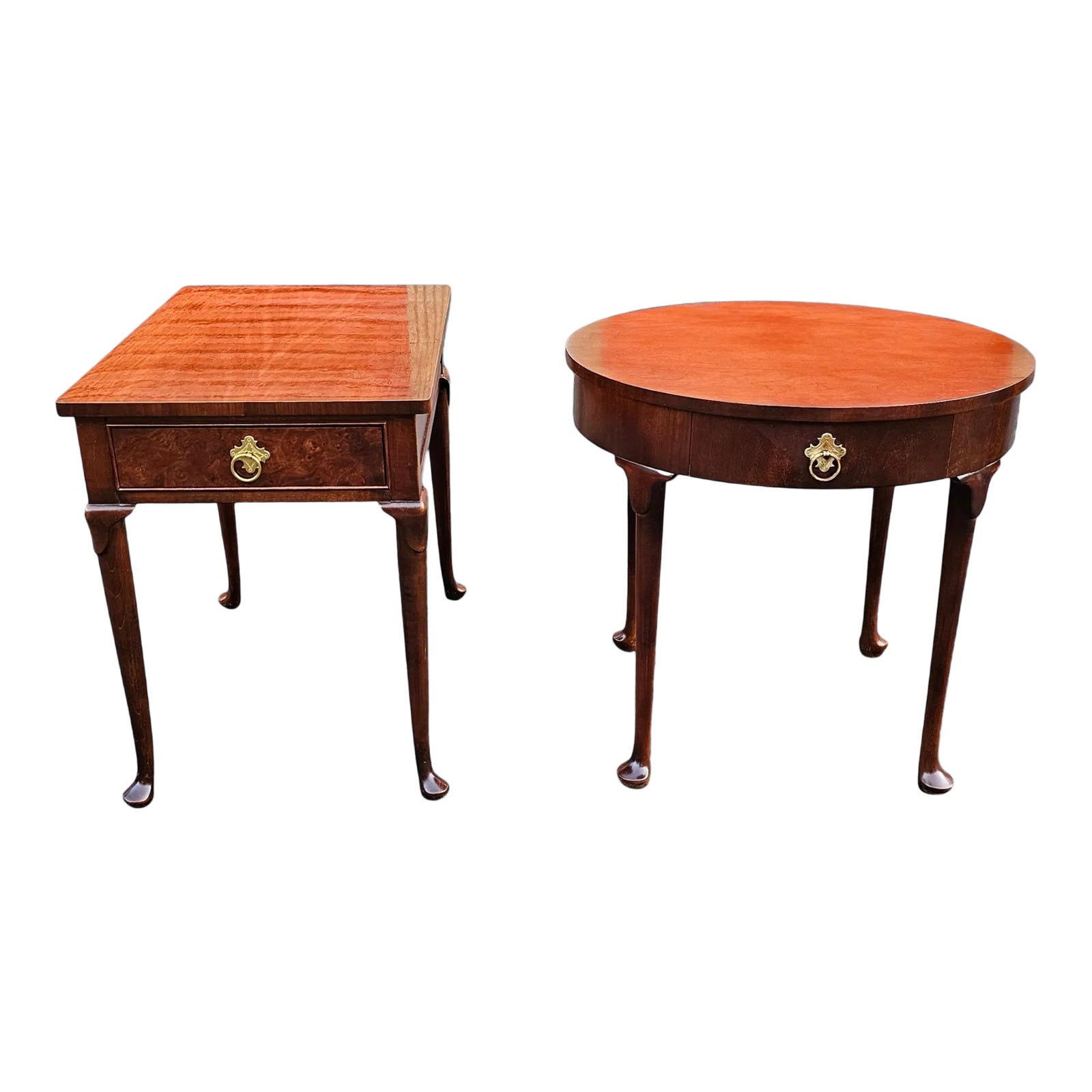 Set of 2 Vintage Baker Furniture Side Tables | Chairish