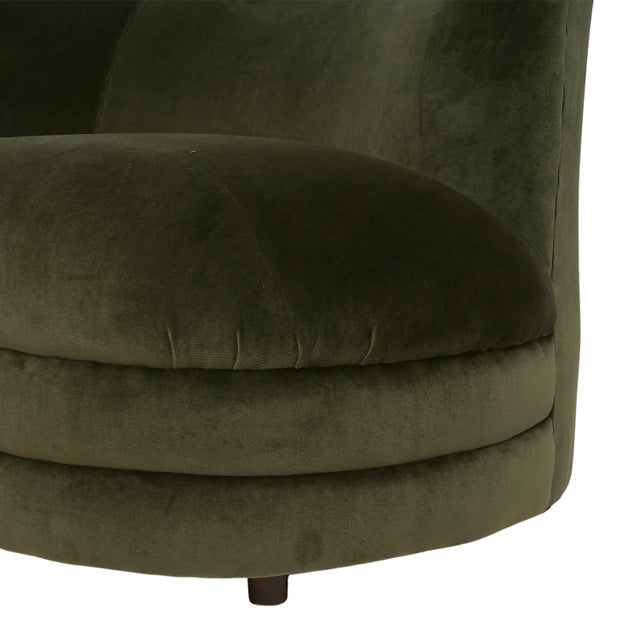 Curved Green Velvet Sofa | Chairish