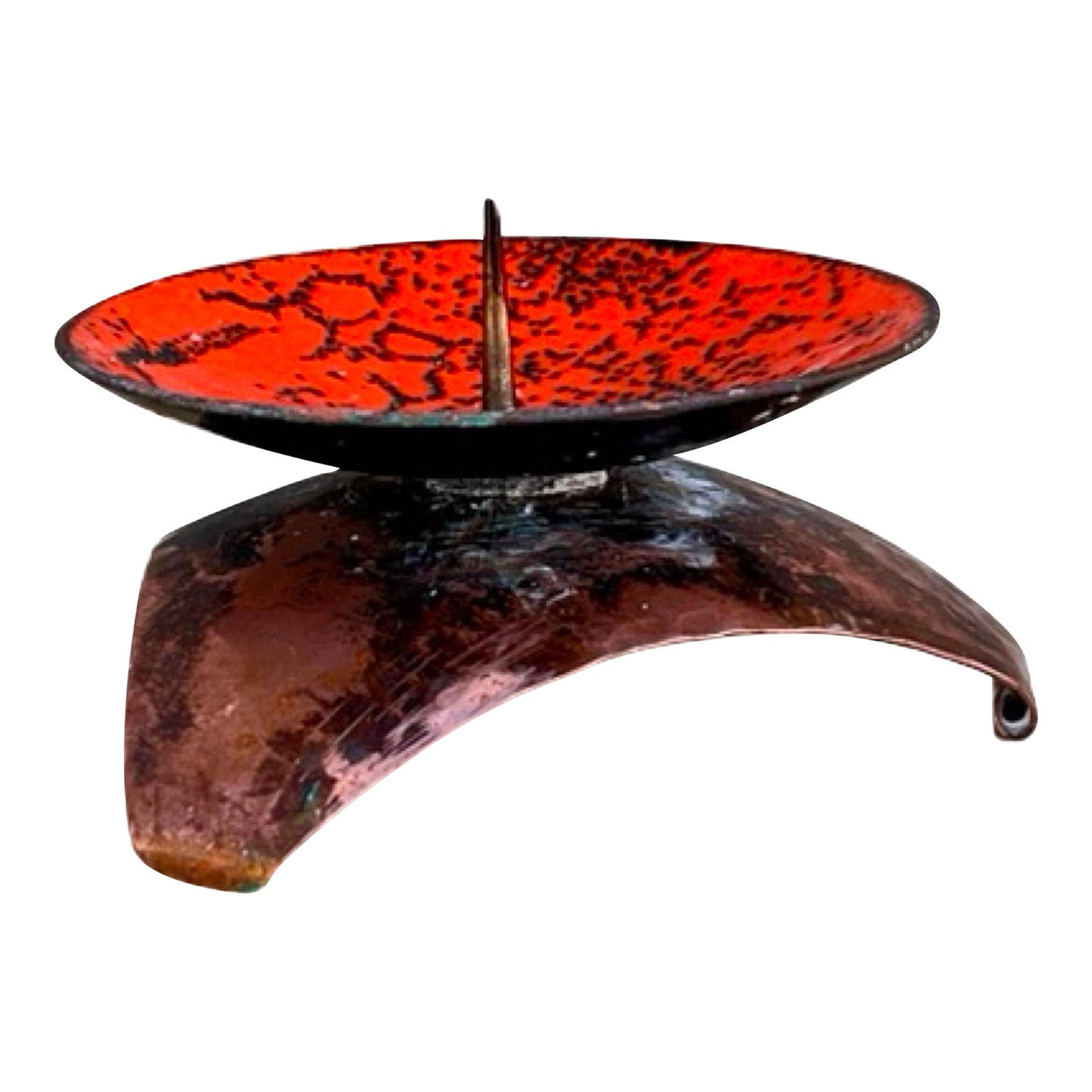 Enamelled Copper Space Age Candlestick, Germany, 1960s. | Chairish