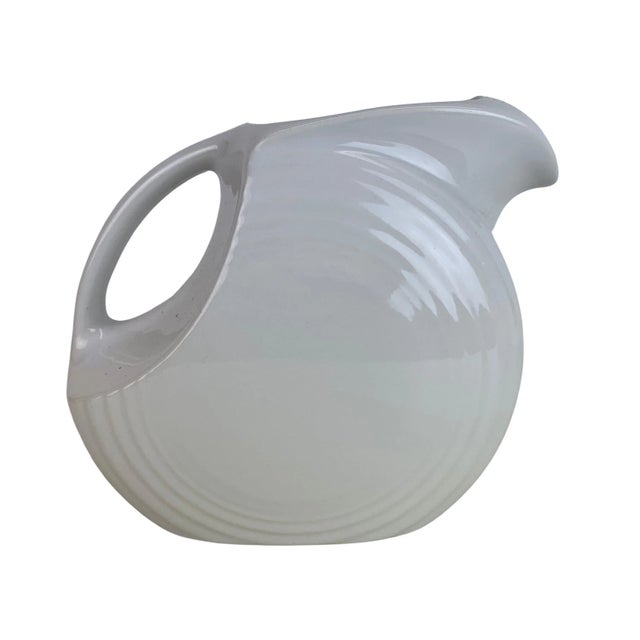 Fiestaware White Disc Pitcher | Chairish