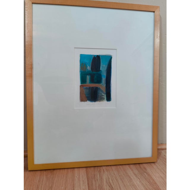 1995 Original Abstract Painting Signed Nancy Tokar Miller, Framed ...