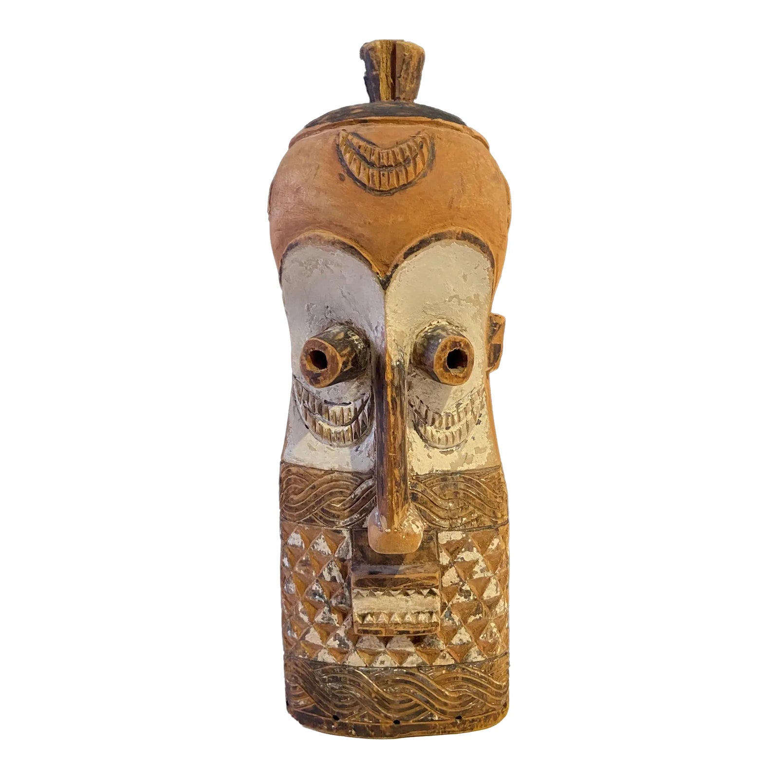 Primitive Old Congolese DRC Bembe Casque Mask Fizi Congo 20" H | Chairish