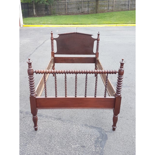 19th Century Spindle Spool Jenny Lind Style Twin Bedframe | Chairish