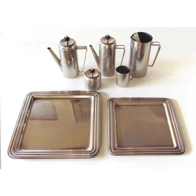 Mid-Century Modern Silver Tea & Coffee Service with Pitcher and Trays ...