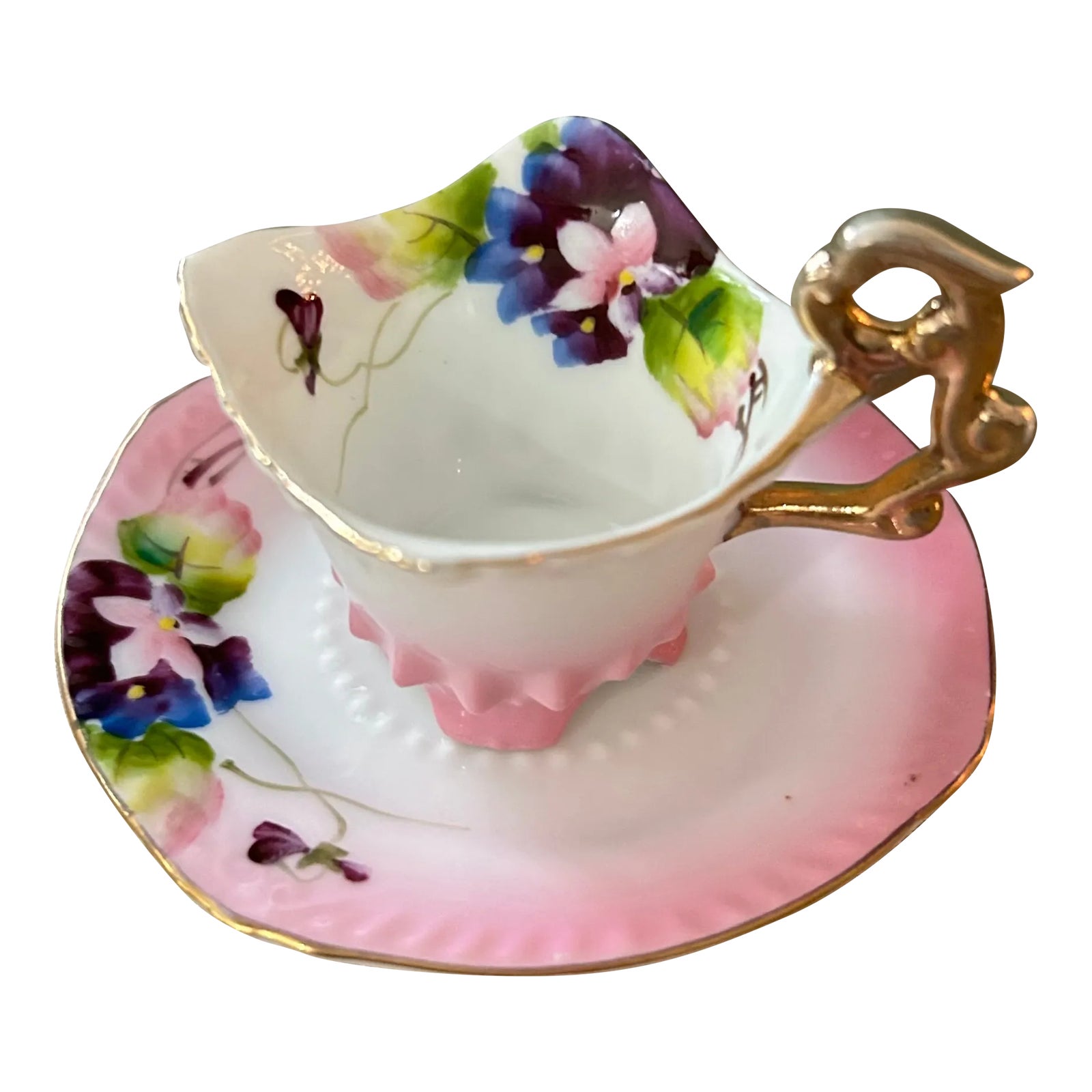 1940s Miniature Tea Cup & Saucer | Chairish