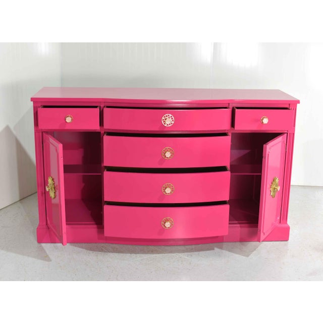 Vintage Bow Front Mahogany Sideboard by Bernhardt in Pink - Newly ...