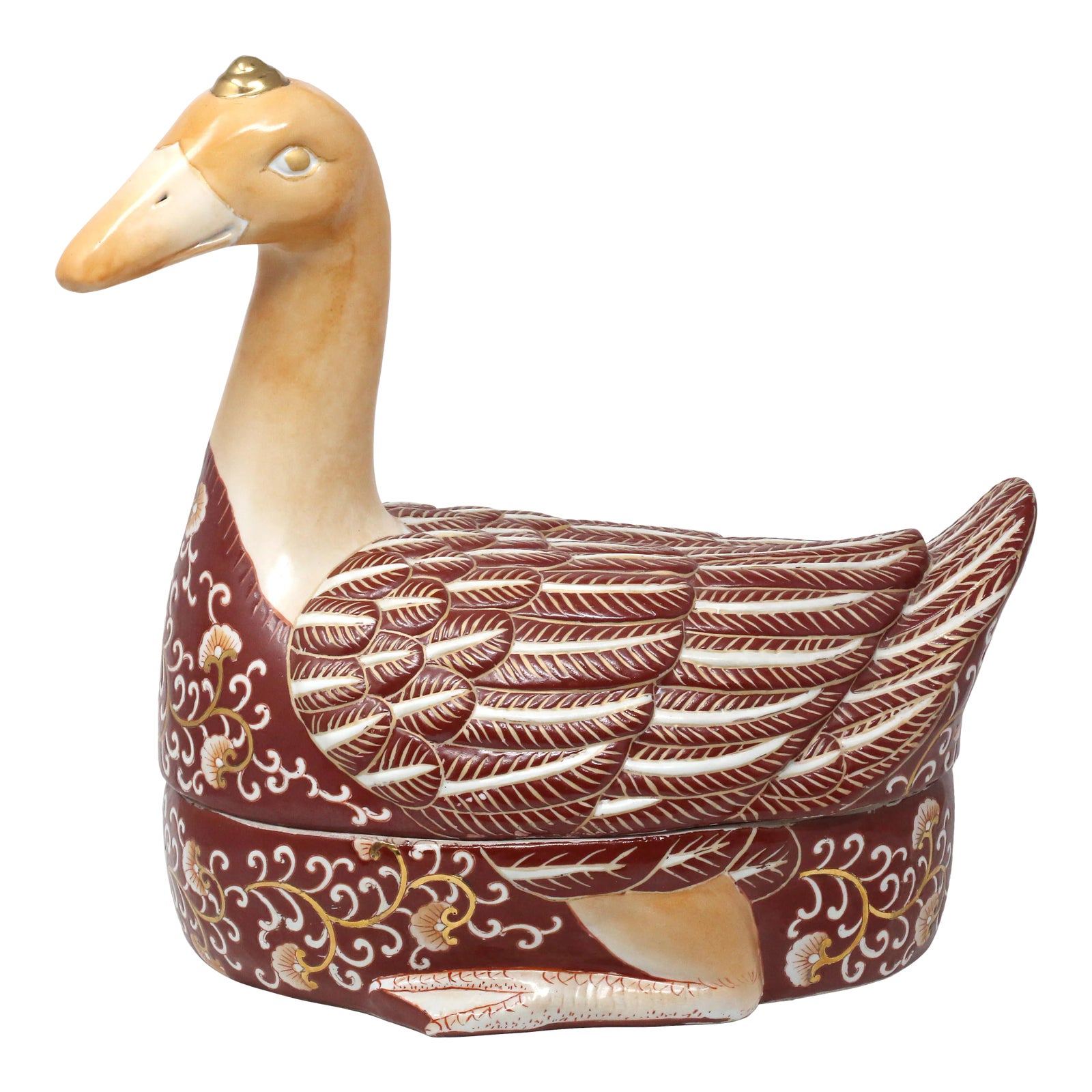 Vintage Monumental Hand-Painted Chinese Macau Decorative Goose Bowl ...