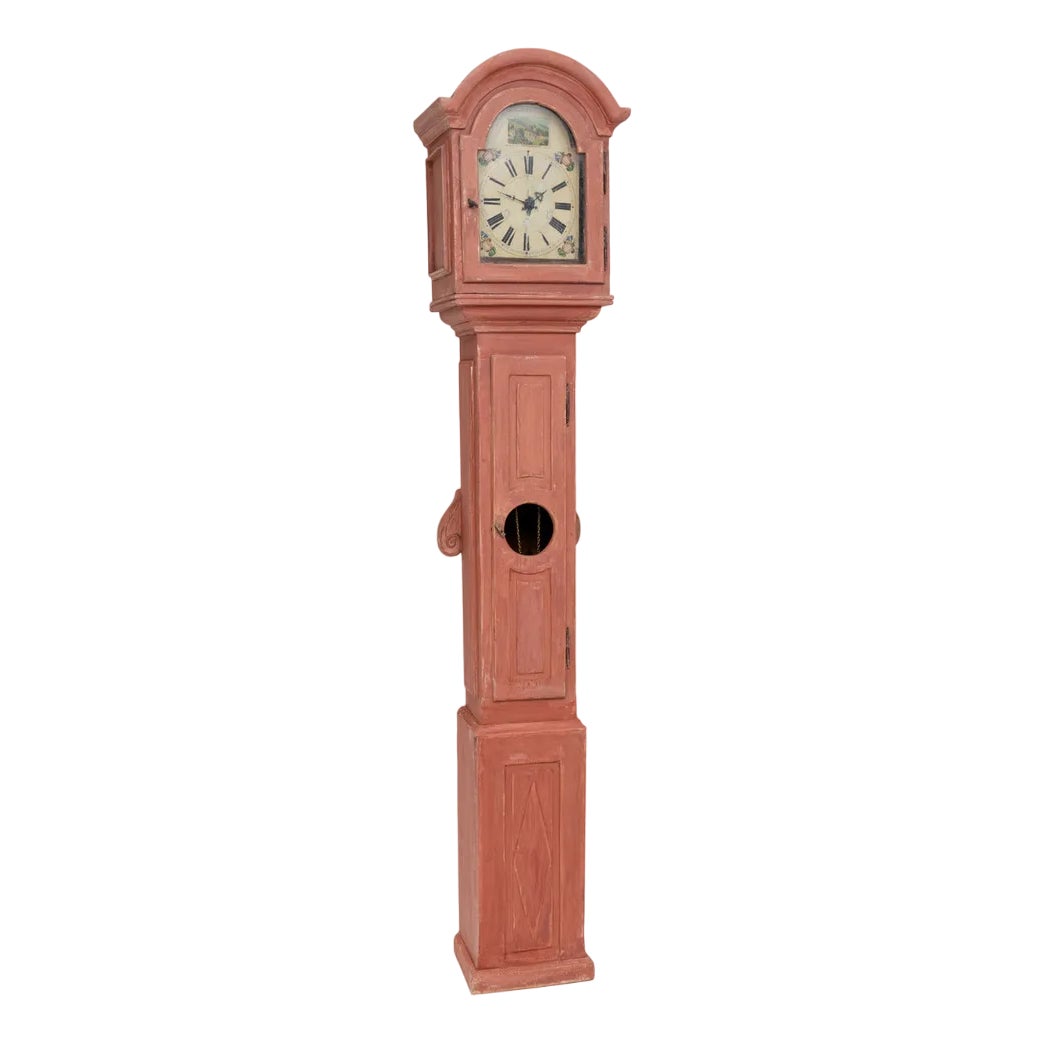 Brick-Red Grandfather Clock, 19th Century | Chairish
