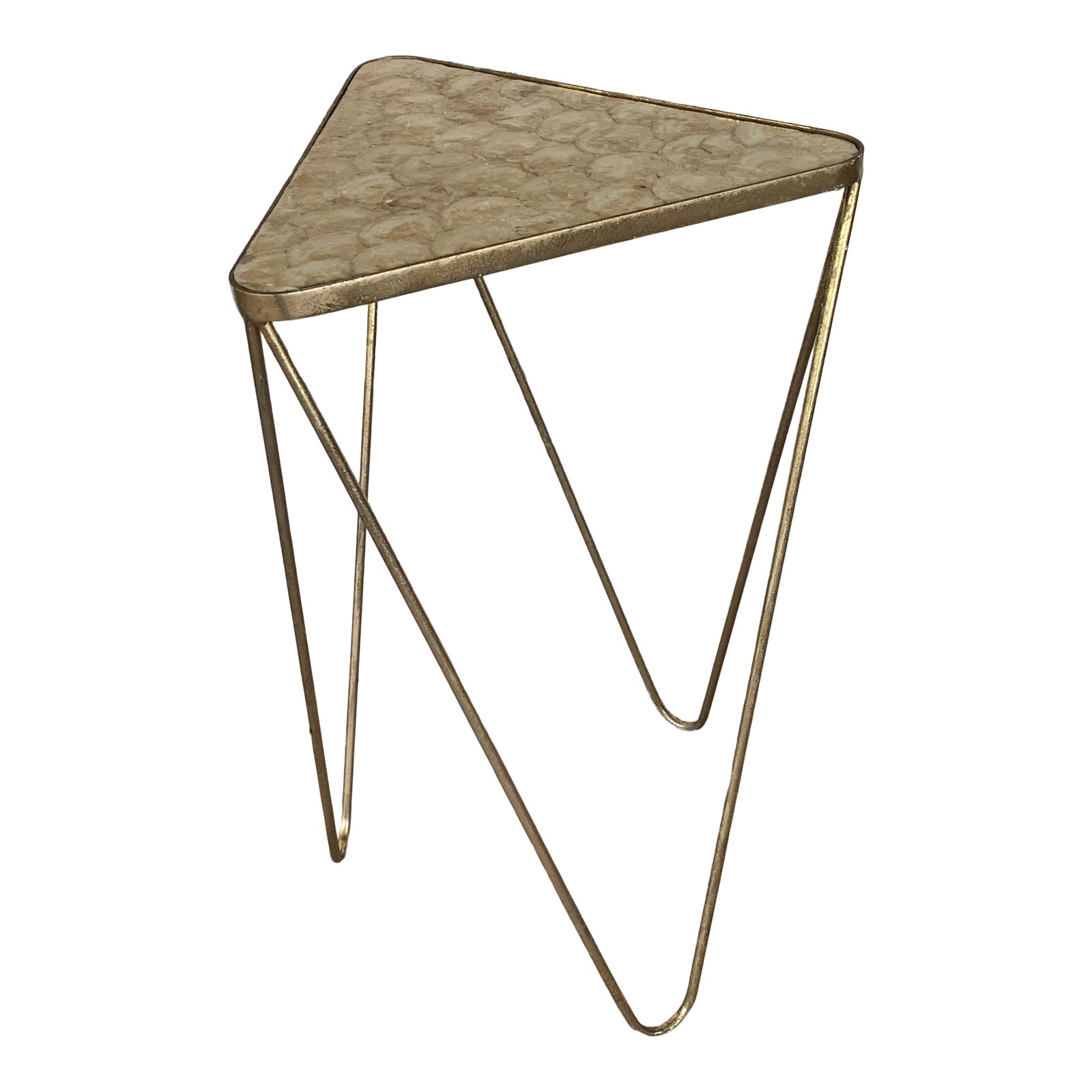 Vintage Hollywood Regency Capiz Shell Accent Table With Hairpin Legs ...