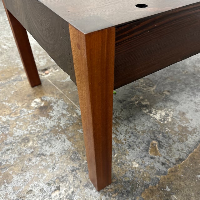 Custom Design Reclaimed Wood Side Table | Chairish