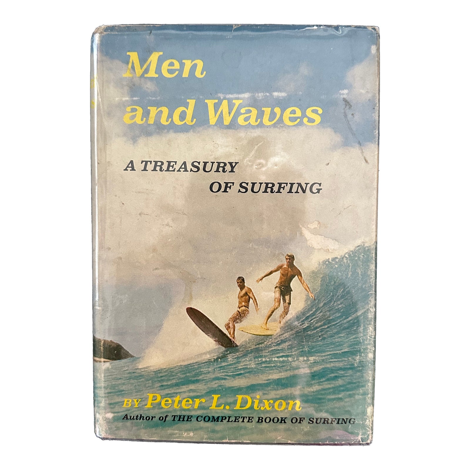 Vintage Surfing Book Men and Waves Coastal Decor | Chairish