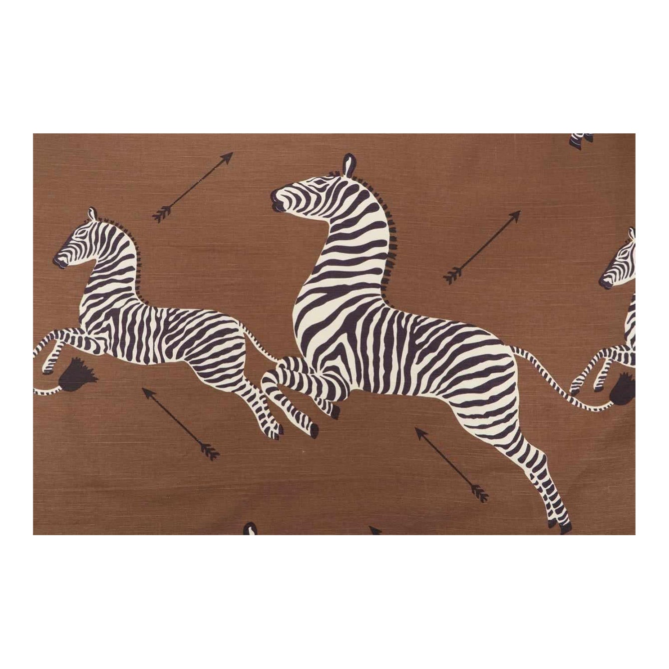 Scalamandre Dancing Zebra Zebras by the Yard Brown | Chairish