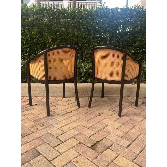 Ward Bennett Landmark Style Lounge Chairs in Wood and Cane, a Pair ...