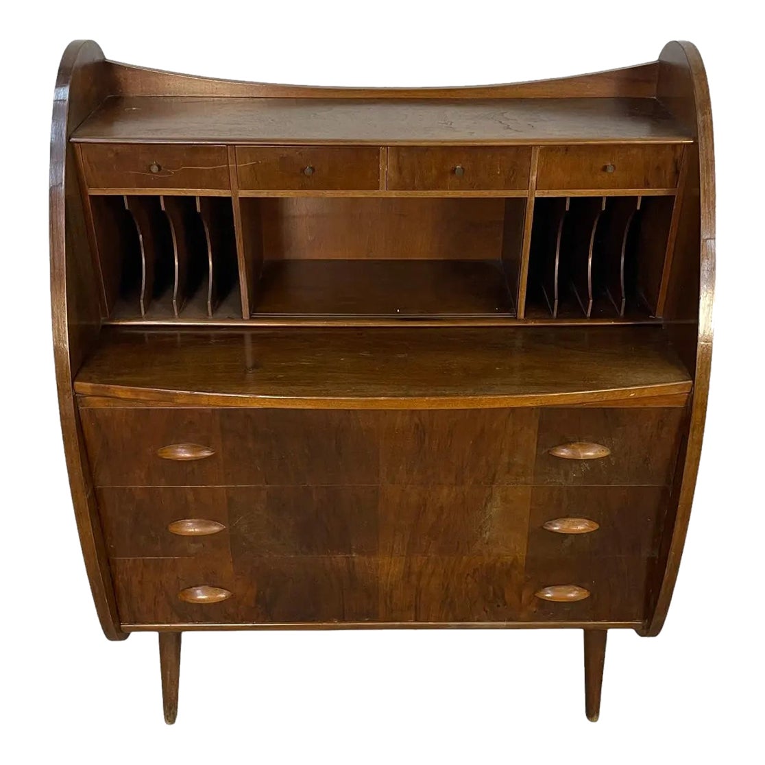 Mid Century Danish Modern Secretary With Pull-Out Desk and (3)drawers ...