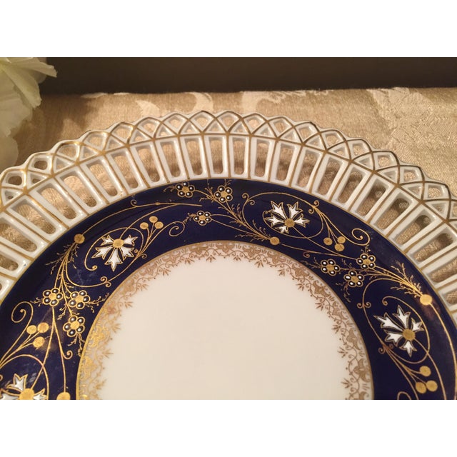 Vintage German Reticulated Gilt Cabinet Dessert Plates | Chairish