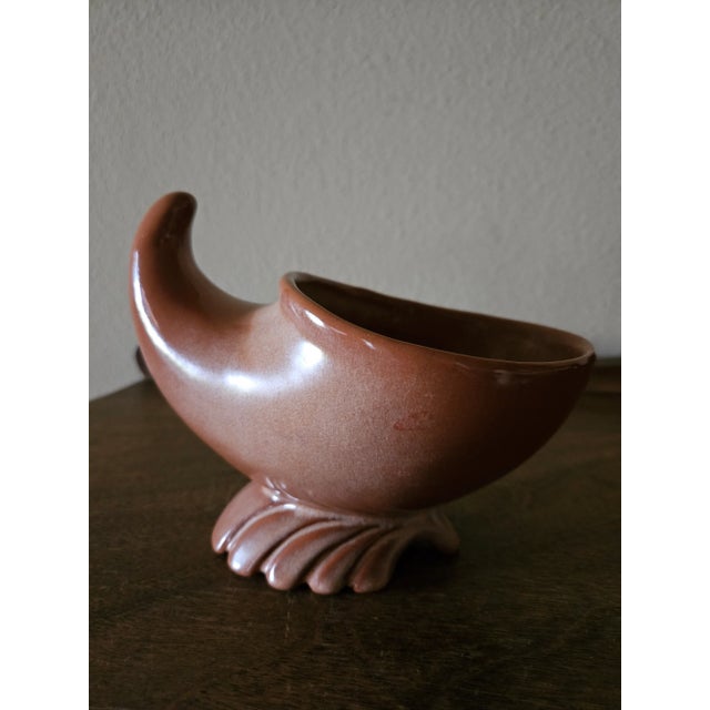 Vintage Brown Frankoma 575 Cornucopia Planter/Vase | Chairish