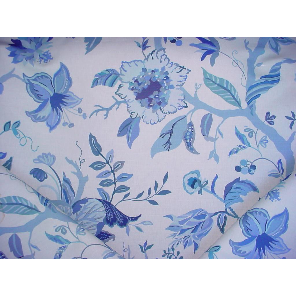 Modern Lee Jofa 2013122.515 Sayre Blue Print Floral Drapery Upholstery ...