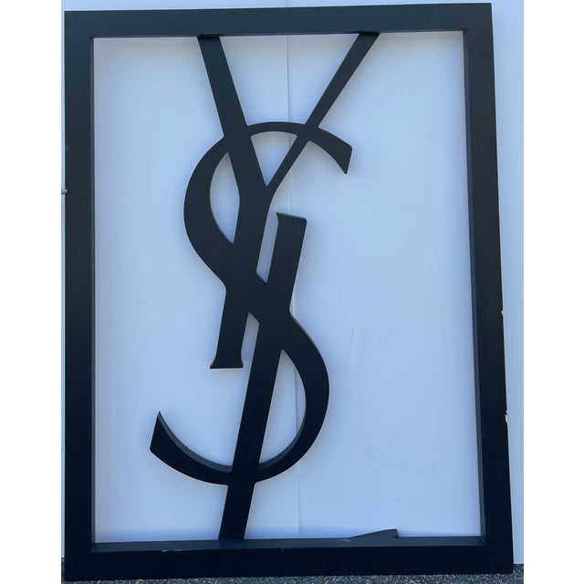 Large 1980s Yves St. Laurent Ysl Standing Logo Advertisement Decor ...