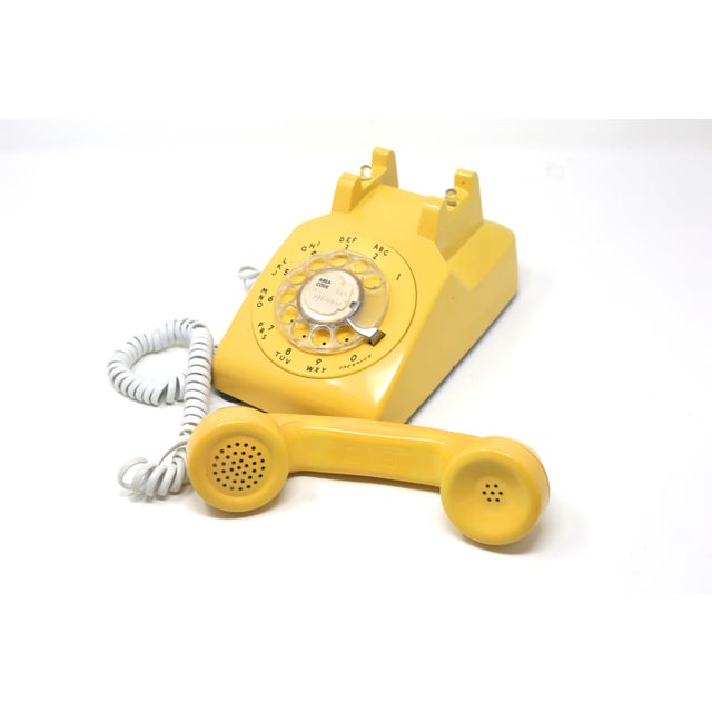 Vintage Yellow Rotary Desk Telephone | Chairish