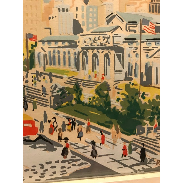 Mid 20th Century Mid-Century Modern Illustration Depicting New York ...