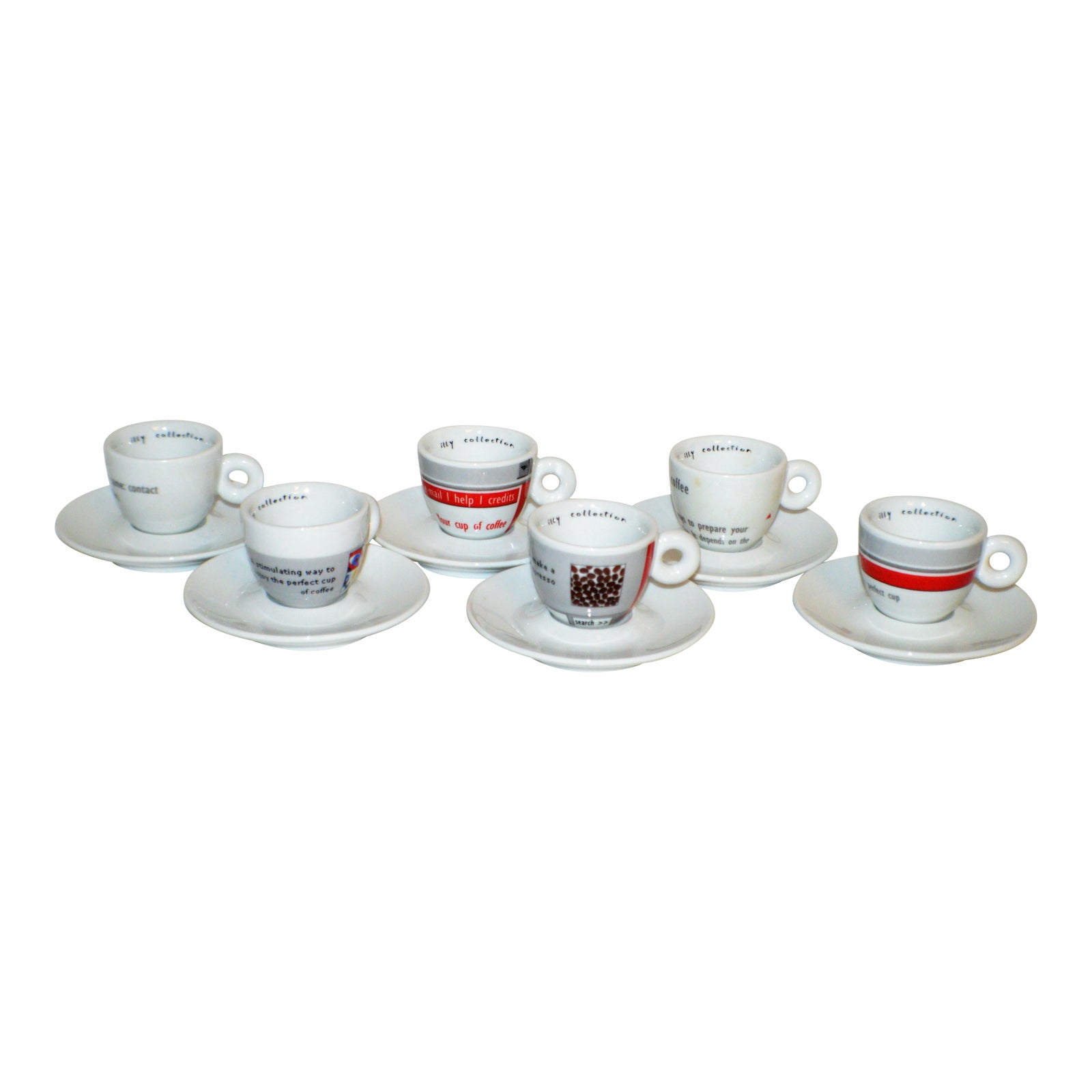 2002 Illy Art Collection Maria Joao Calisto Espresso Demitasse Cups ...