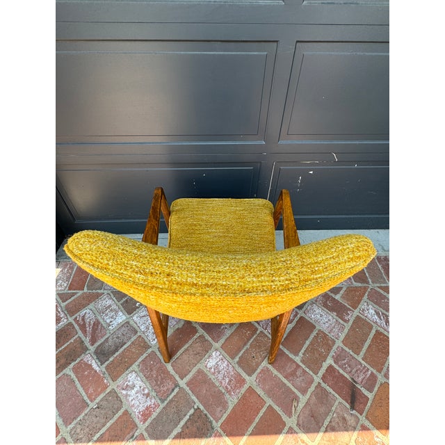 MCM Danish Lounge Chair in Original Mustard/Ochre Bouclé Fabric | Chairish
