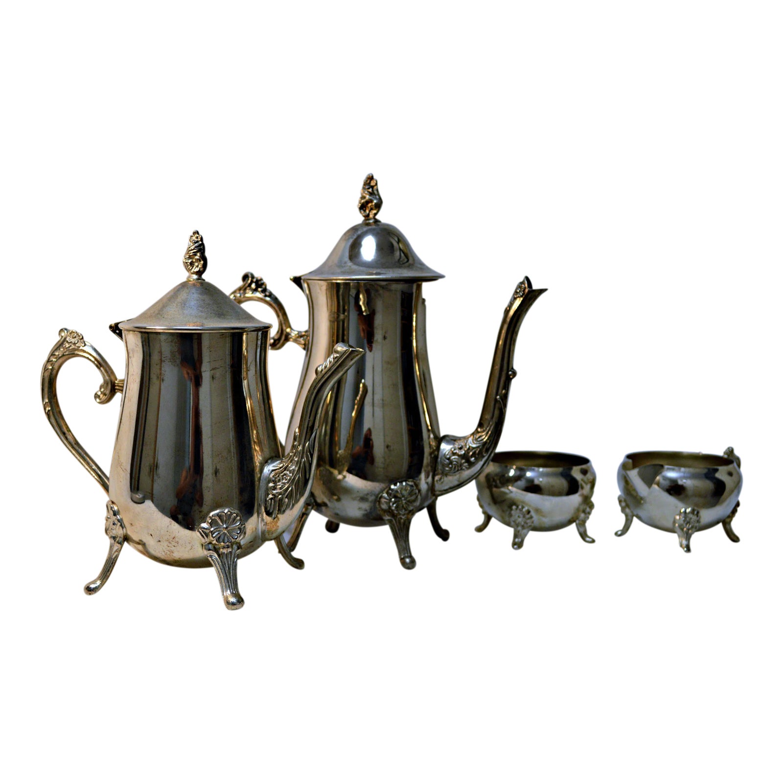 Silver Plated Coffee & Tea Set - 4 Pieces | Chairish