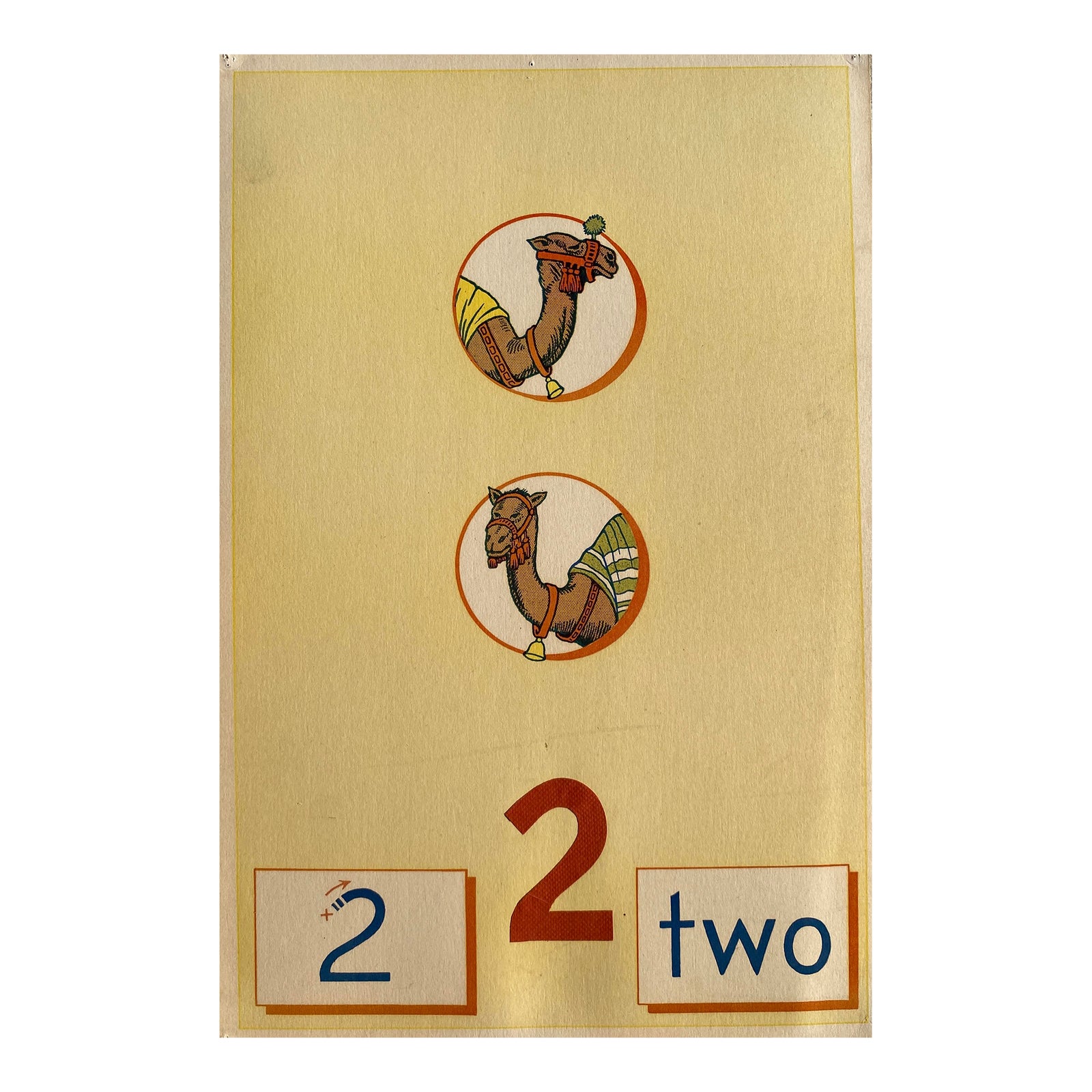 1960s Number 2 Camel Counting Screen Print | Chairish