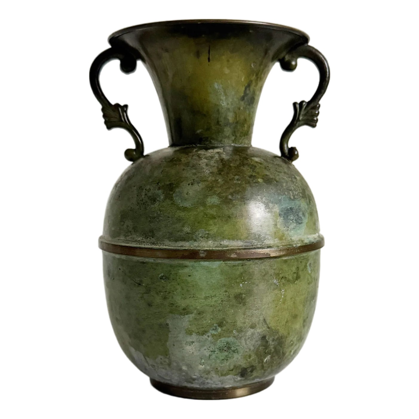 Art Deco Style Bronze Verdigris Vase | Chairish