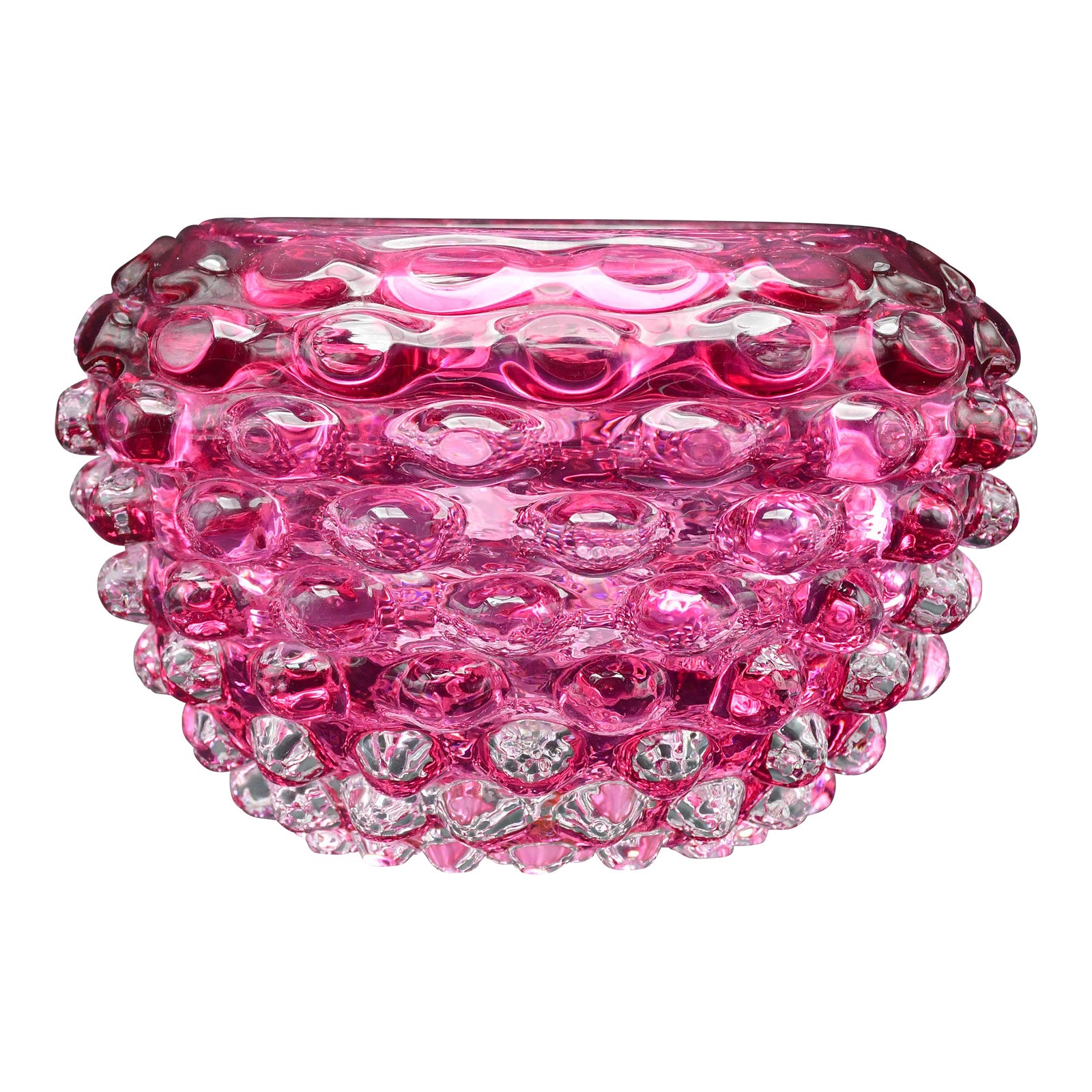 1970s Rare Pink Barovier E Toso Bugnato Vase | Chairish
