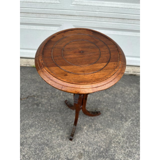 Art Deco Wooden Side Table Stand | Chairish