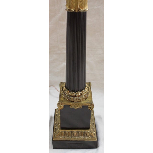 1950s Classical Bronze Column Lamp | Chairish