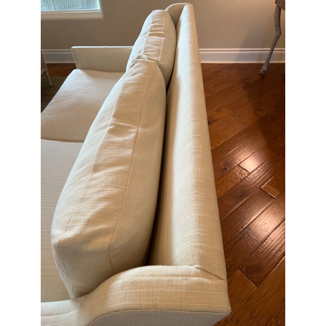 Lam Bespoke Custom White Performance Fabric Sofa | Chairish