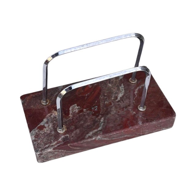 Letter Holder, Art Deco Letter Stand, Poland, 1930s, Chrome Marble ...