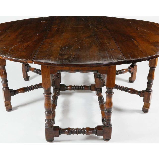 19th Century English Yew Wood Drop-Leaf Gate Leg Dining Table | Chairish