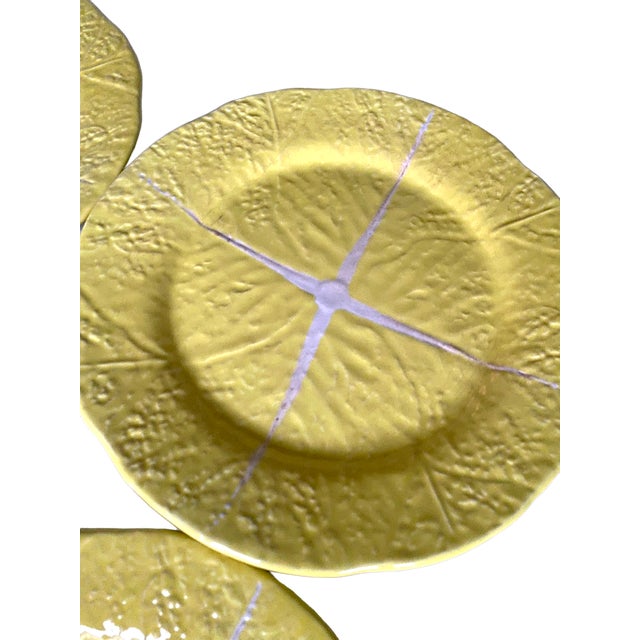 Vintage 1960s Yellow Secla Portugal Cabbage Plate Chargers and Leaf ...