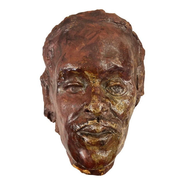 Raymond Wilson 1970s Clay Face Sculpture | Chairish