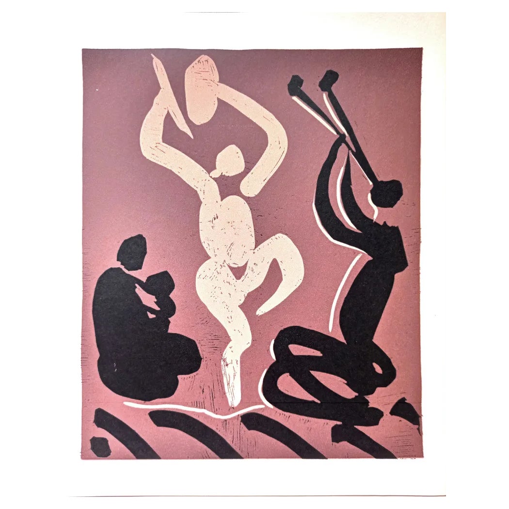 Pablo Picasso, The Dancers, Original Linocut, 1962 | Chairish