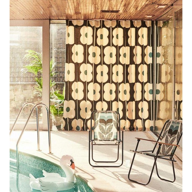 Abacus Flower Fabric - Black - Price Per Yard | Chairish