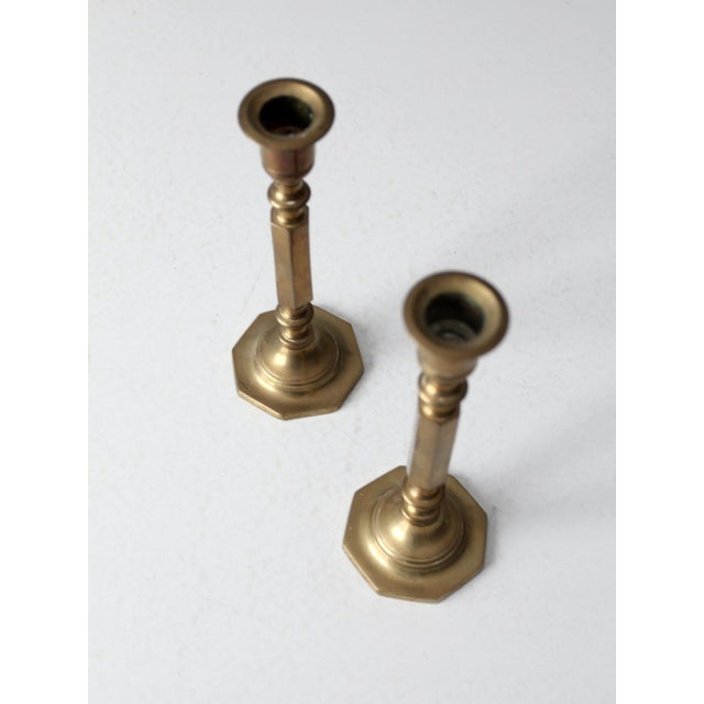 Vintage Brass Candlestick Holders Pair | Chairish