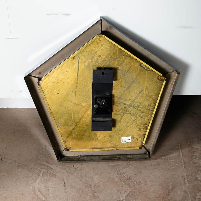 1970s Mid-Century Modern Curtis Jere Clock Mirror Wall Art Chrome ...