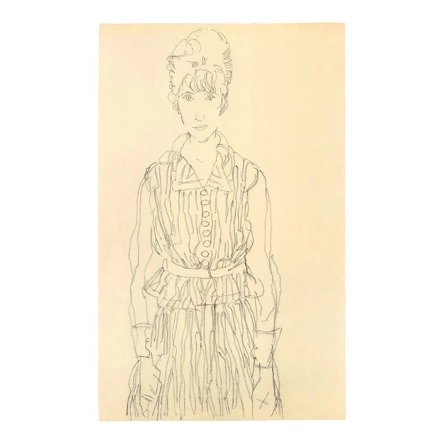 1968 Schiele Lithograph 49 Portrait of Edith Schiele | Chairish