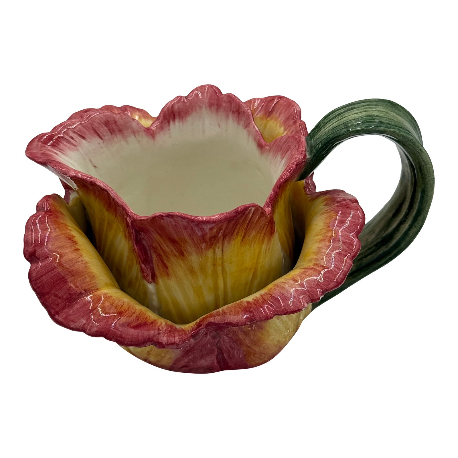 Fitz and Floyd Hand-Painted Tulip Creamer, Part of the “Tulip Swan” Collection 1995-1998 | Chairish