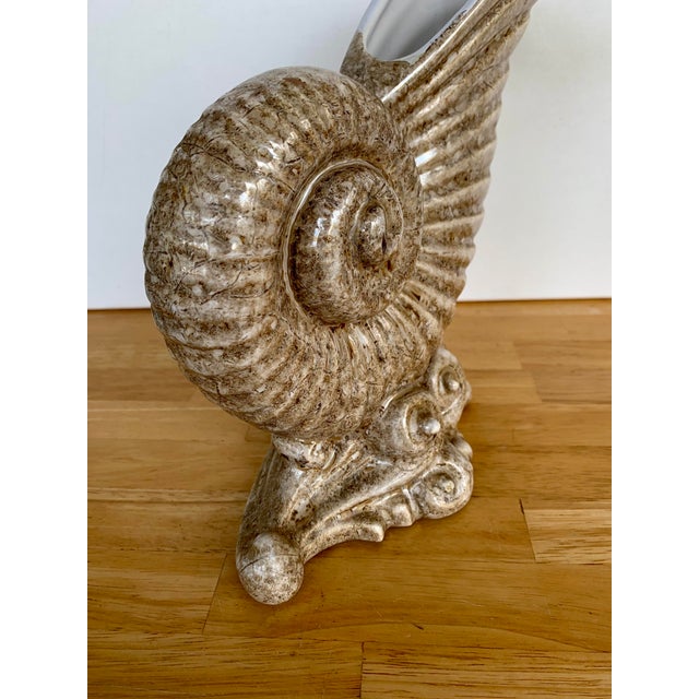 1990s Royal Haeger Pottery Nautilus Shell Vase | Chairish